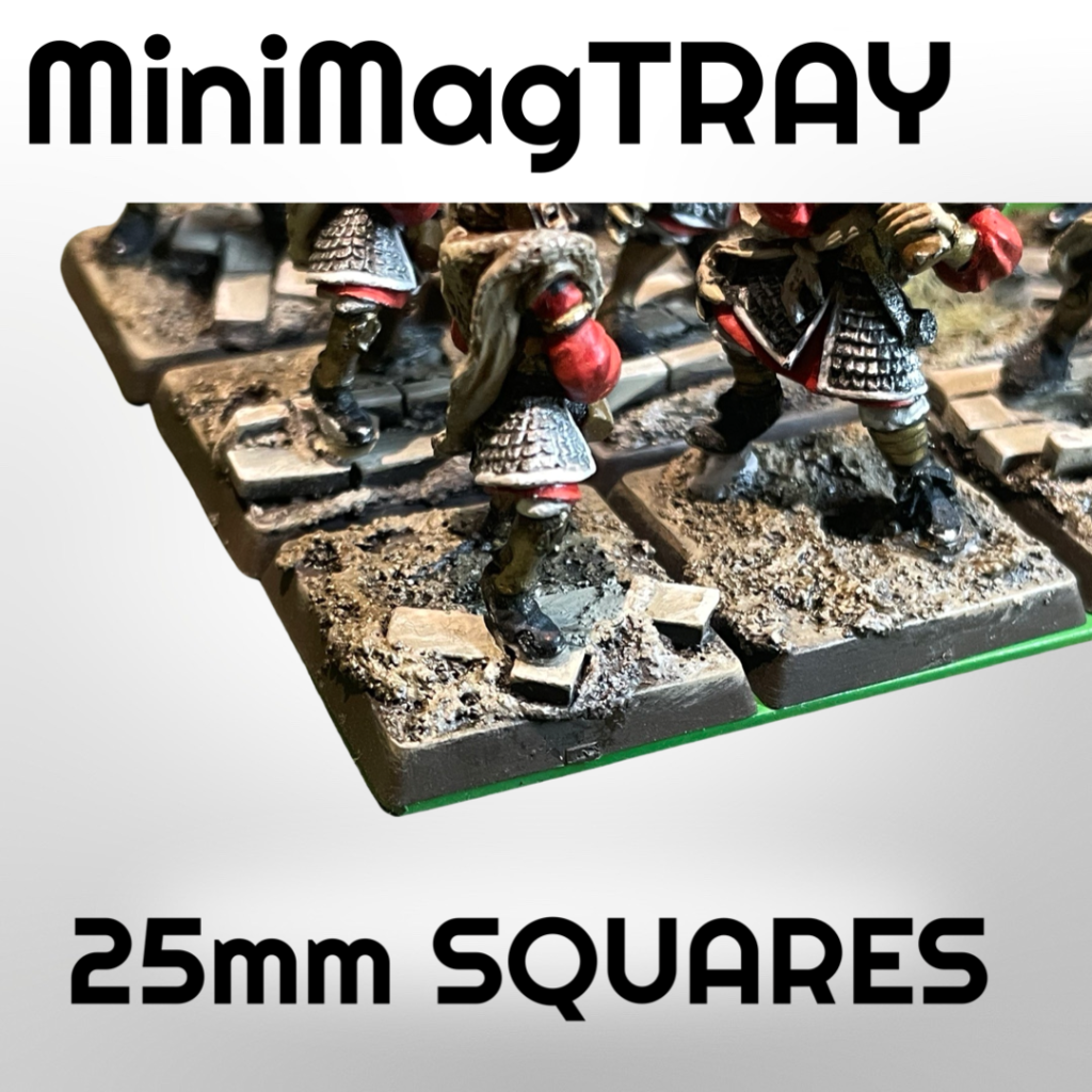 BATTLEFIELD GREEN - 25mm MiniMagTRAY SQUARES - MiniMagTray