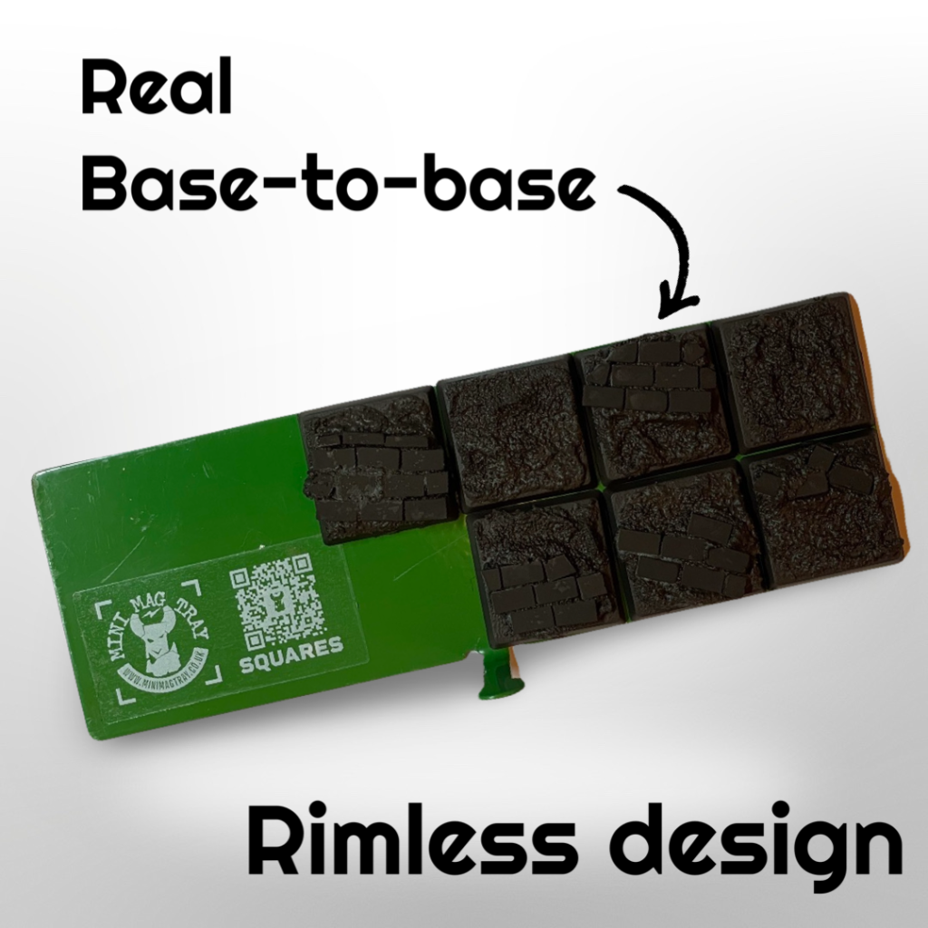 BATTLEFIELD GREEN - 30mm Heavy Infantry Square Base Trays - MiniMagTray