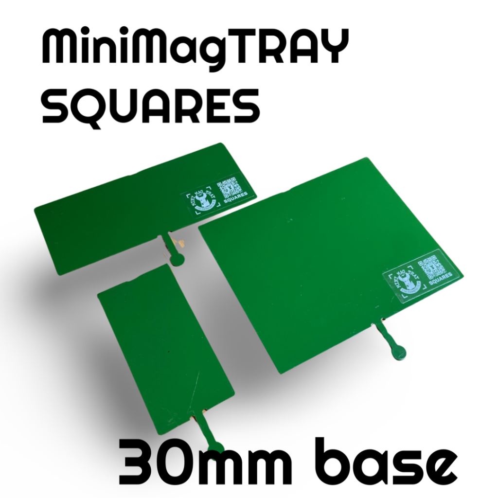 BATTLEFIELD GREEN - 30mm Heavy Infantry Square Base Trays - MiniMagTray